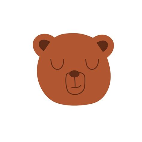 낙서 곰 머리 곰의 총구 귀여운 테디 벡터 프리미엄 벡터
