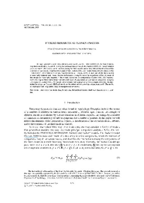 Pdf Tucker2 Hierarchical Classes Analysis Eva Ceulemans