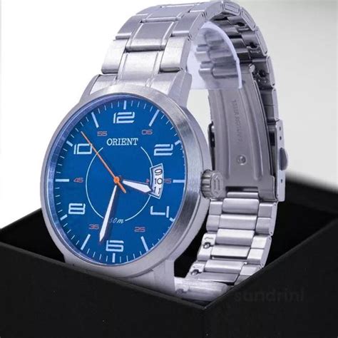 Relógio Orient Masculino Prata De Pulso Original Esportivo Prova D Agua