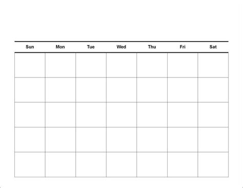 7 Day Printable Weekly Calendar