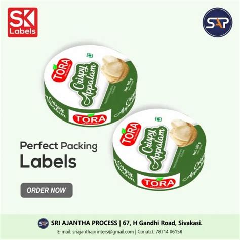 White Paper Appalam Label Packaging Type Packet At Best Price In Sivakasi