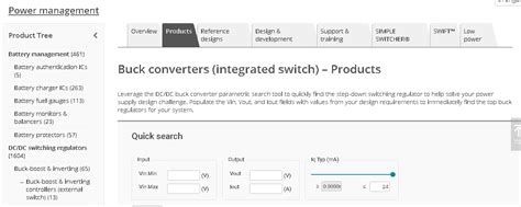 WEBENCH Tools How To Get A Parts Information Compatible With PFM PWM DC DC Converter