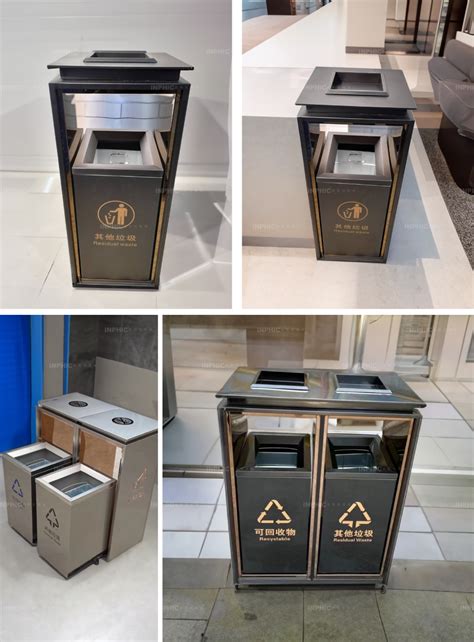 Inphic 戶外垃圾桶 酒店大堂垃圾桶 立式不銹鋼商用電梯口方形別墅區 售樓處高檔果皮箱 Imwh051104a