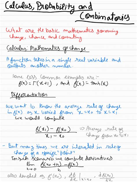 Calculus And Probability Review Pdf