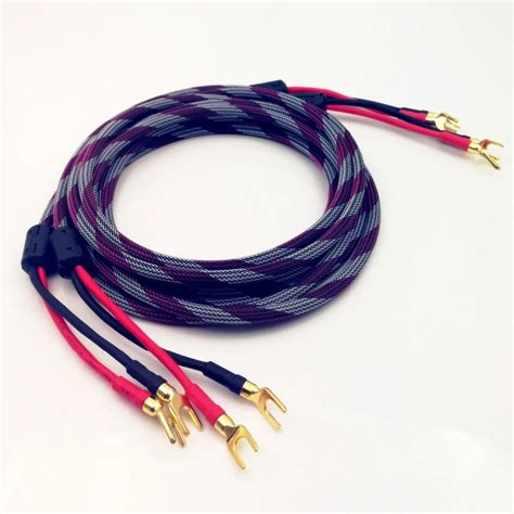 Waudio Hi End Hifi Speaker Cable Spade Plugs To Spade Plugs Pair In