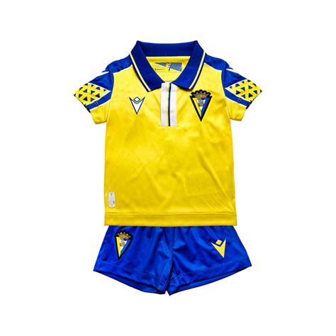 Tenue Macron Cadiz CF Primera Equipación Bebé Yellow Blue Fútbol Emotion