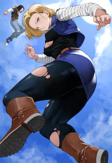 Android 18 And Android 17 Dragon Ball And 1 More Drawn By Yoshio