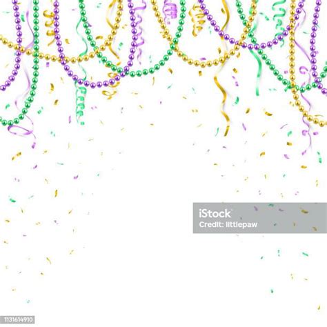 Mardi Gras Latar Belakang Template Spanduk Meriah Manikmanik Warnawarni