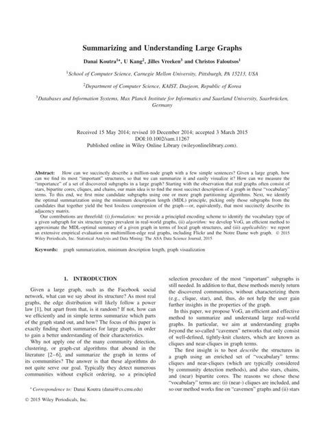 Pdf Summarizing And Understanding Large Graphs Edammciuni