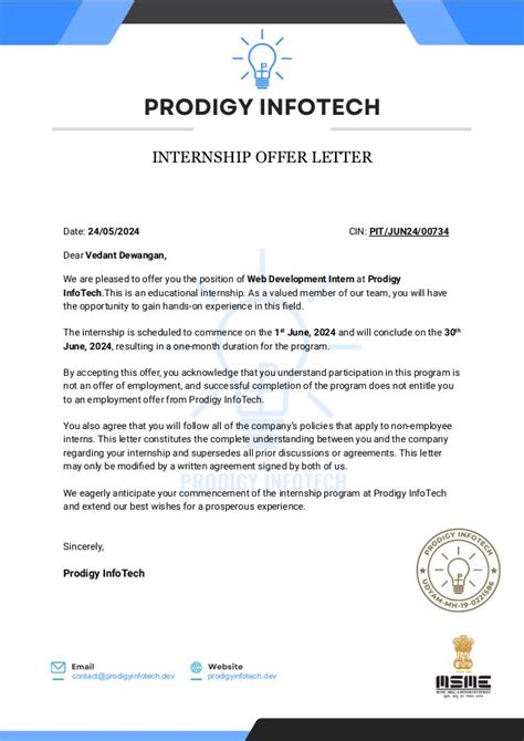 Vedant Dewangan On Linkedin Internship Webdevelopment Prodigyinfotech
