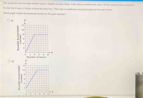 Solved Two Sentences From The Daily Weather Report In Seatt Algebra