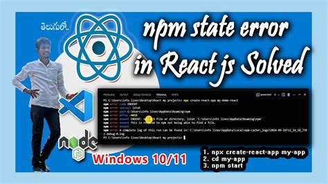 Fix Npm State Error In React Js Solved On Vs Code Ll React Js Error
