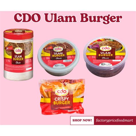 Cdo Ulam Burger Beef Patties Regular And Mini Shopee Philippines