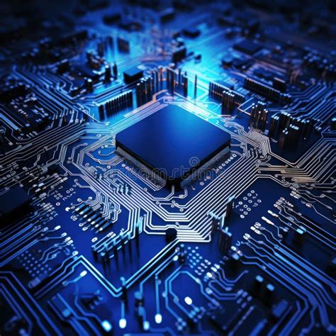 Computing Processor Cpu Microchip And Electronic Circuit Boardcomputer Digital Background Stock