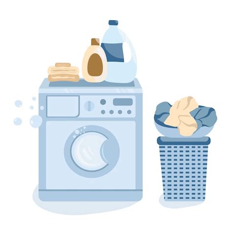 Premium Vector Laundry Room Vector Illustration With Washing Machine