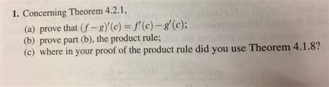 Solved 1 Concerning Theorem 4 2 1 A Prove That Chegg