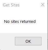 Api Test Tool Error No Sites Returned Sage Developer