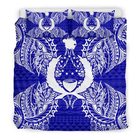 Polynesian Bedding Set Pohnpei Duvet Cover Set Map Blue
