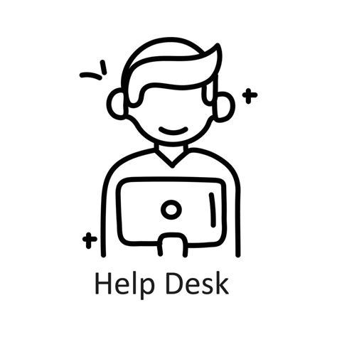 Help Desk Vector Outline Icon Design Illustration Communication Symbol