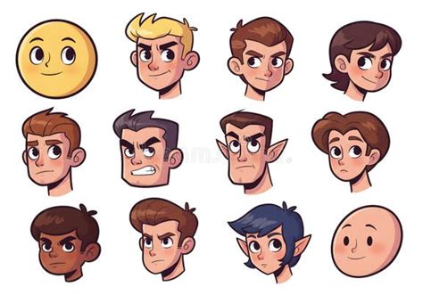 Cartoon Head Shapes Variety Stock Illustration Illustration Of