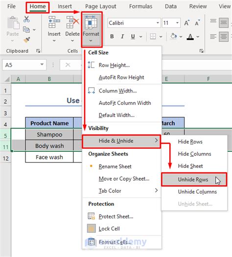 How To Unhide Rows In Excel 8 Quick Methods Exceldemy
