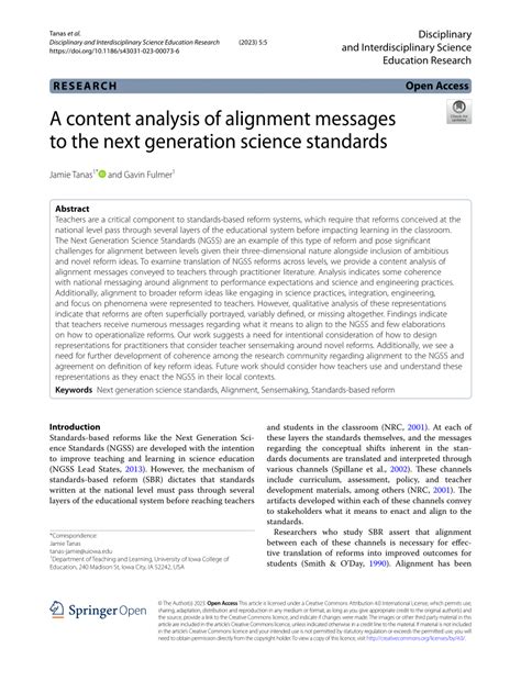 pdf a content analysis of alignment messages to the next generation