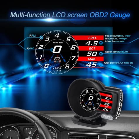 多機能 Hud Obd メーター 液晶 スクリーン ヘッドアップディスプレイ デジタルメーター Disk House