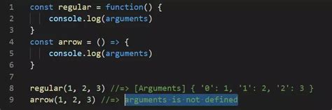 javascript regular and arrow function 8 tính chất khác nhau