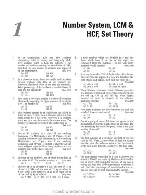 Number System Lcm And Hcf Set Theory Pdf Fraction Mathematics Lexicology