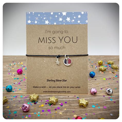 Sterling Silver Miss You Wish Bracelet Im Going To Miss You Etsy