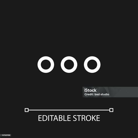 Ellipsis Pixel Perfect White Linear Ui Icon For Dark Theme Stock Illustration Download Image