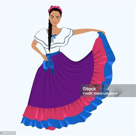 민속 국가 코스타리카 의상을 입은 여성 벡터 일러스트레이션 전통 의상에 대한 스톡 벡터 아트 및 기타 이미지 전통 의상 코스타리카 문화 여자 Istock
