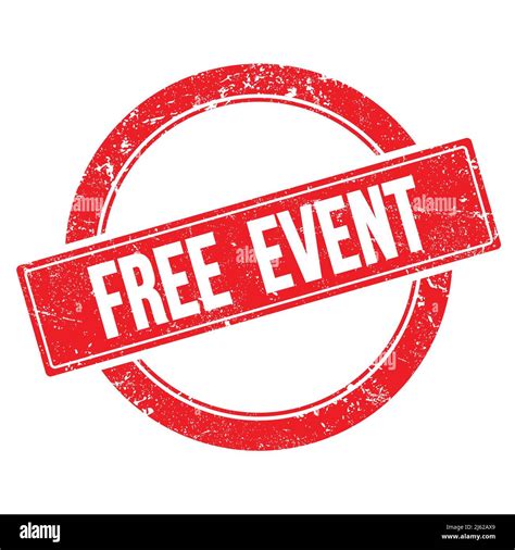 FREE EVENT Text On Red Grungy Round Vintage Stamp Stock Photo Alamy