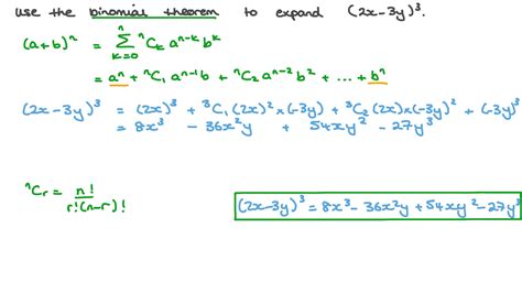 Question Video Using The Binomial Theorem Nagwa