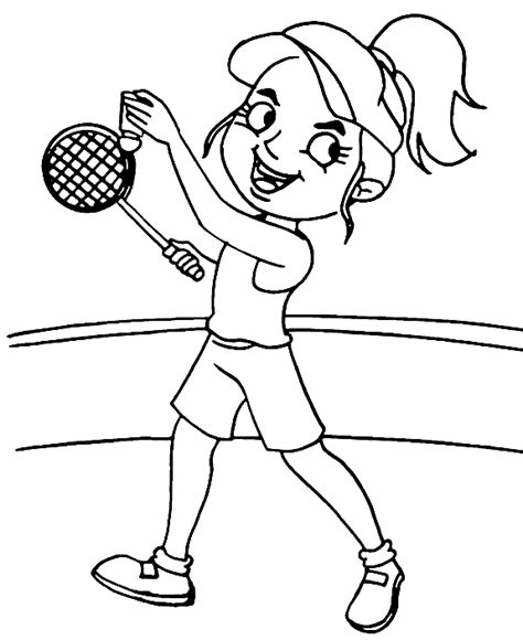 Girl Playing Badminton Coloring Page Free Printable Coloring Pages