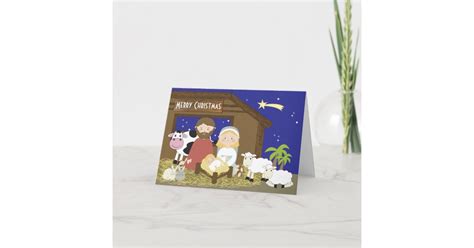 Cute Christmas Nativity Scene Holiday Card Zazzle