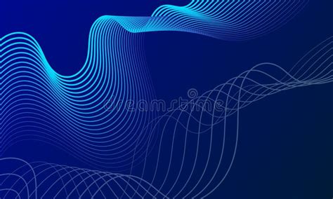 Blue Light Smooth Lines Wave Curves With Soft Gradient Abstract