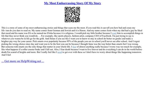 My Most Embarrassing Story Of My Story Ppt