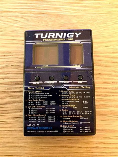 Turnigy Speed Controler Programming Card Kaufen Auf Ricardo