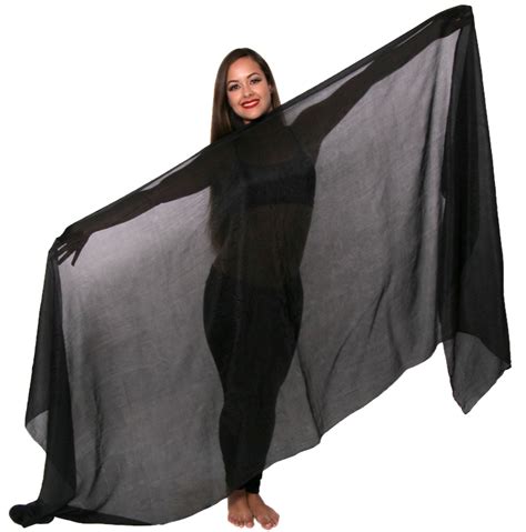 Black Silk Belly Dance Veil At