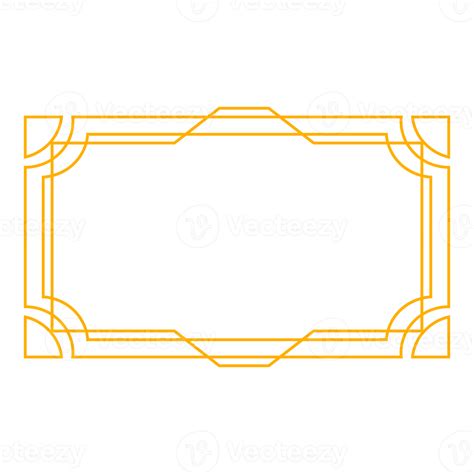 Art Deco Frame Outline Stroke In Golden Color For Classy And Luxury