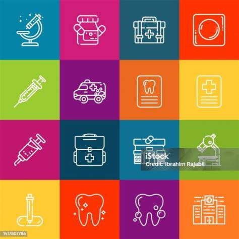 Set Ikon Garis Tipis Modern Dari Elemen Klinik Koleksi Simbol Garis