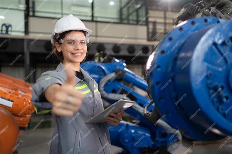 Premium Photo A Female Engineer Completed The Updating Software And