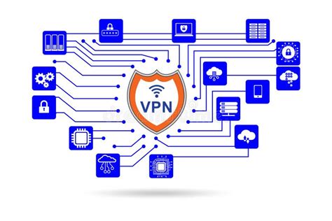 Virtual Private Network Vpn Cyber Concept Stock Illustration Illustration Of Shield Security