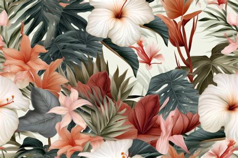 Premium Photo Seamless Botanical Pattern Ai Generative