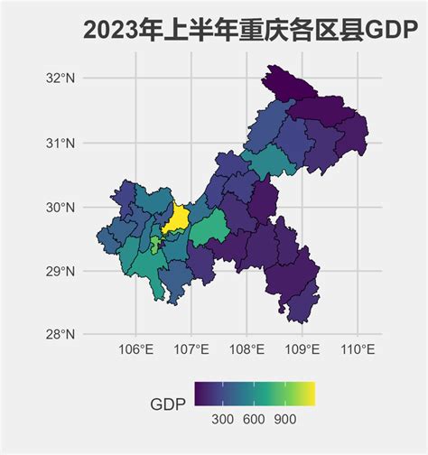 置身数内 的想法 2023年上半年重庆各区县gdp 渝北gdp增量第一，涪陵gdp增速第一，大渡口跟梁平负增长。 可视化