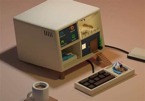Old Desktop House Cgtrader