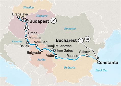 Danube River Map And Cities