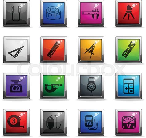 Measuring Tools Icon Set Stock Vector Colourbox