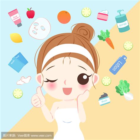 美容护肤可爱卡通图片护肤品卡通 伤感说说吧